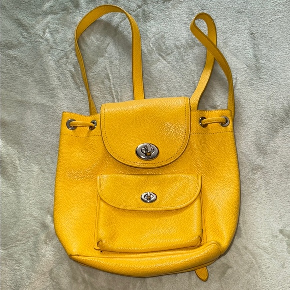 Coach | Bags | Coach Yellow Leather Mini Backpack | Poshmark